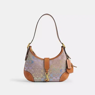 Coach Hamptons Hobo Bag In Crystal Signature Jacquard In Multi | ModeSens