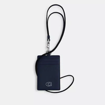 Coach Id Lanyard With Signature Canvas In Deep Blue | ModeSens