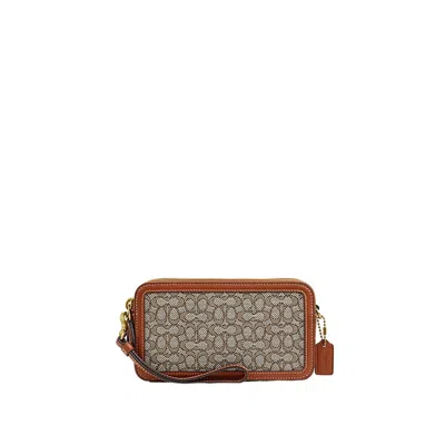 Coach Kira Micro Signature Jacquard Crossbody Bag In Burgundy | ModeSens