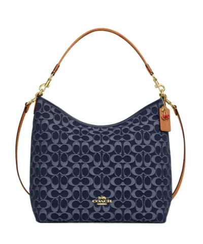 Coach Laurel Large Shoulder Bag In Signature Denim In Denim/gold/denim ...