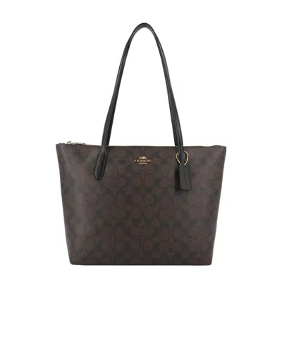 Coach Logo Handbag In Black | ModeSens