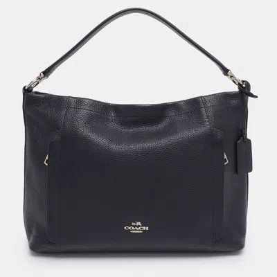 Coach Navy Blue Grained Leather Large Scout Hobo | ModeSens