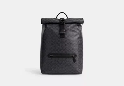 Coach Outlet Beck Roll Top Backpack In Signature Canvas In Grey | ModeSens
