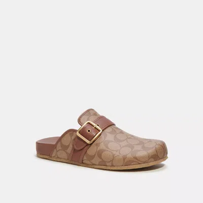 Coach Outlet Clog Sandal In Signature Canvas In Multi | ModeSens