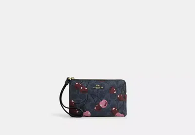 Coach Outlet Corner Zip Wristlet In Signature Canvas With Cherry Print ...