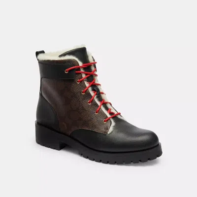 Coach Outlet Lorraine Bootie In Signature Canvas In Black | ModeSens