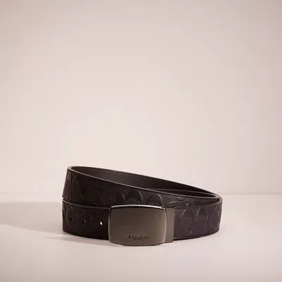 Coach Restored Plaque Buckle Cut To Size Reversible Belt, 38mm In Black ...
