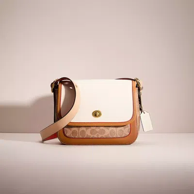 Coach Restored Rambler Crossbody In Signature Canvas In Brass/tan Chalk ...
