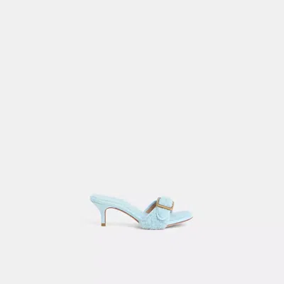 Coach Restored Shearling Buckle Mule In Baby Blue | ModeSens