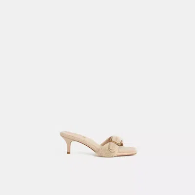 Coach Restored Shearling Buckle Mule In Natural | ModeSens