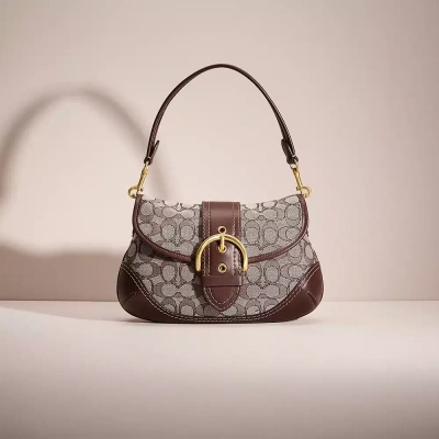 Coach Restored Soho Bag In Signature Jacquard In Brass/oak Maple | ModeSens