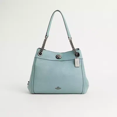 Coach Restored Turnlock Edie Shoulder Bag In Dark Gunmetal/chambray ...