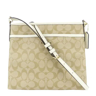 Coach Signature Beige Canvas Shoulder Bag () | ModeSens