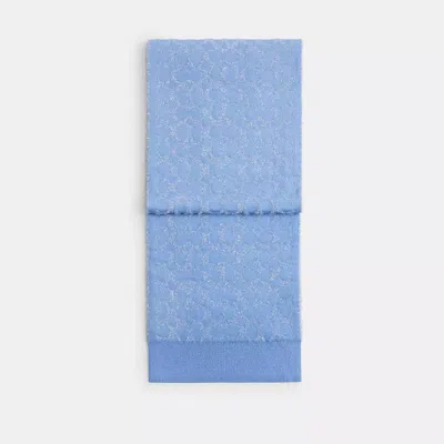 Coach Signature Metallic Muffler In Mist Blue | ModeSens