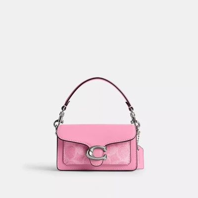 Coach Tabby 12 In Signature Canvas In Silver/vivid Pink | ModeSens