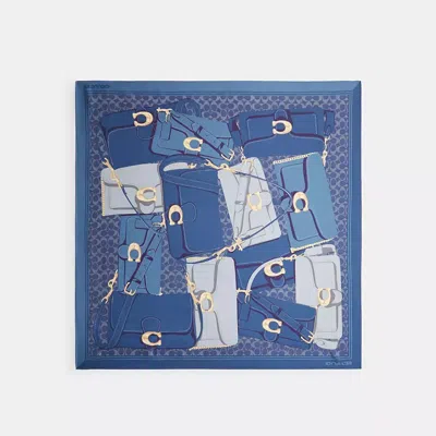 Coach Tabby Bag Print Silk Square Scarf In Deep Blue | ModeSens