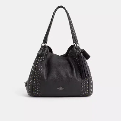 Coach Upcrafted Edie Shoulder Bag 31 With Western Rivets In Gunmetal ...