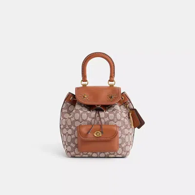 Coach Upcrafted Riya Backpack 21 In Signature Textile Jacquard In Brown ...