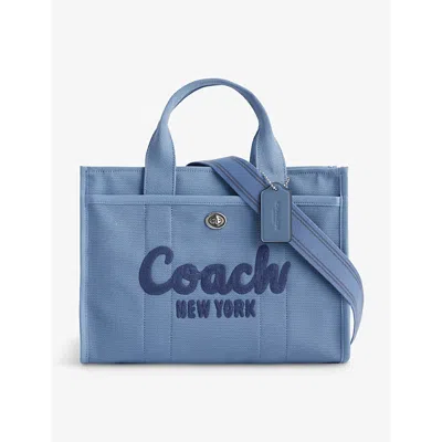 Coach Cargo Logo-embroidered Canvas Tote Bag In Lh/slate Blue | ModeSens