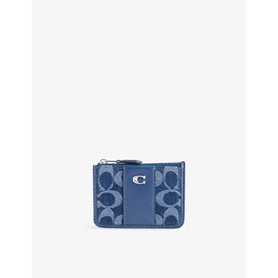 Coach Womens Deep Blue Multi Essential Signature Denim Id Card Case ...