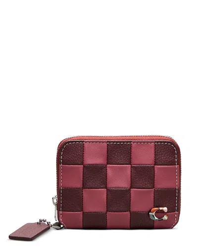 Coachtopia Zip Around Wallet In Checkerboard Leather In Rouge/cher ...
