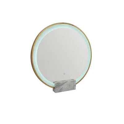 Coaster Jocelyn Round Table Top Led Vanity Mirror White Marble Base ...