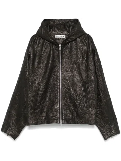Cole Buxton Crinkled Leather Jacket In Black | ModeSens