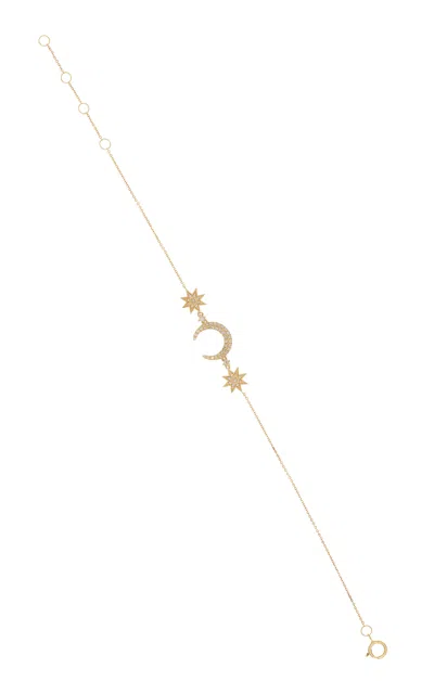 Colette Jewelry Mini Moon & Star 18k Yellow Gold Diamond Bracelet ...