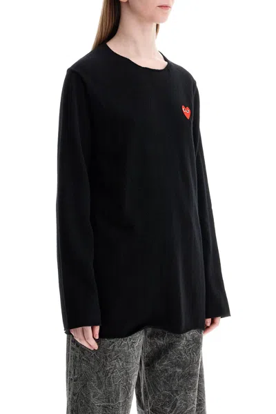 Comme Des Garçons Play Comme Des Garcons Play Black Wool Sweater With ...