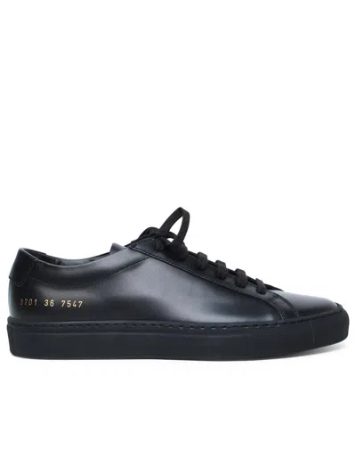 Common Projects Black Leather Achilles Sneakers | ModeSens
