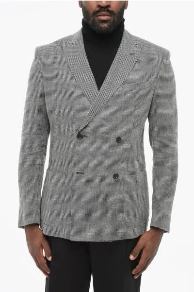 Corneliani Cc Collection Basket Wave Motif Side Vents Peak Lapel Reward ...