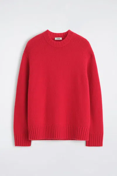 Cos Chunky Cashmere Crew-neck Jumper In Red | ModeSens