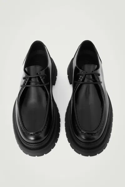 Cos Chunky Leather Derby Shoes In Black | ModeSens