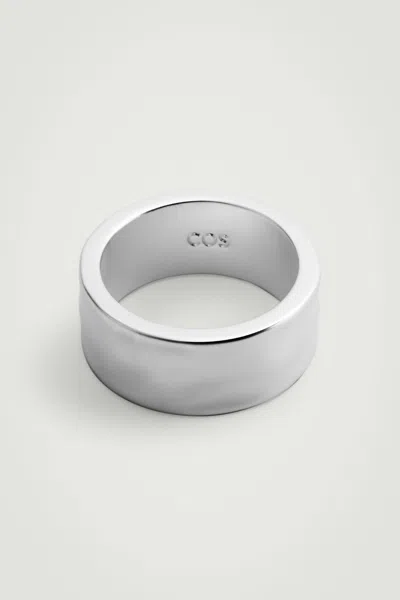 Cos Chunky Matte Hammered Ring In Silver | ModeSens