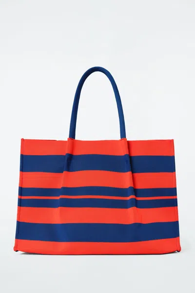Cos Striped Market Tote Bag In Gold | ModeSens