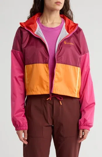 Cotopaxi Teca Colorblock Water Repellent Crop Half Zip Windbreaker In ...
