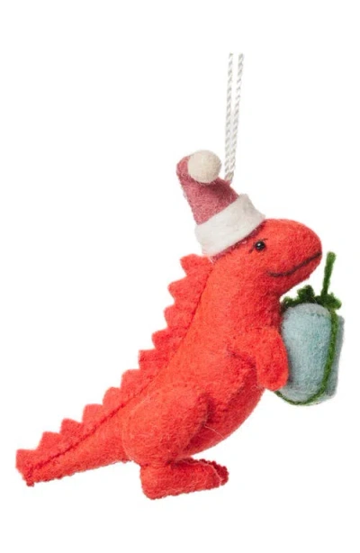 Craftspring Felt Wool T-rex Dinoclaus Ornament In Red | ModeSens