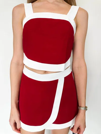 Creamon Game On Set In Crimson & White In Multi | ModeSens