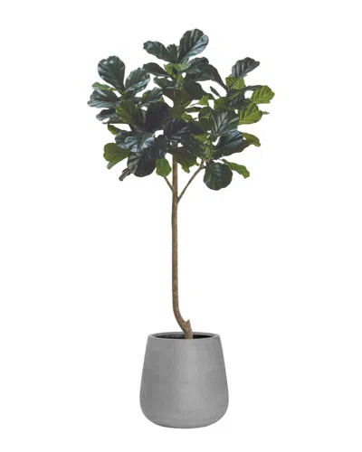 Creative Displays 7ft Fiddle Leaf Tree With Fiberstone Planter In Green ...