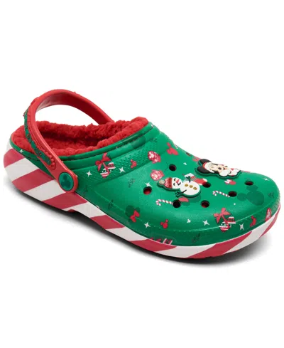 Crocs Big Kids Mickey Mouse Lined Clogs From Finish Line In Red,green ...