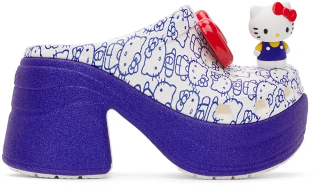Crocs White & Blue Hello Kitty Siren Heels | ModeSens