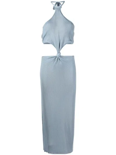 Cult Gaia Cameron Ribbed Cut-out Dress In Blue | ModeSens