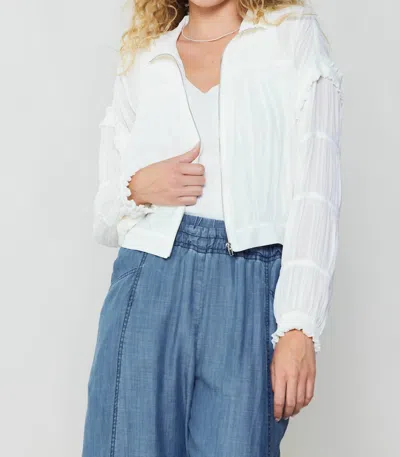 Current Air Shirred Sleeve Jacket In Cream White In Multi | ModeSens