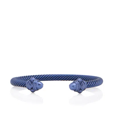 David Yurman Aluminum Renaissance Cable 5mm Cuff In Blue | ModeSens