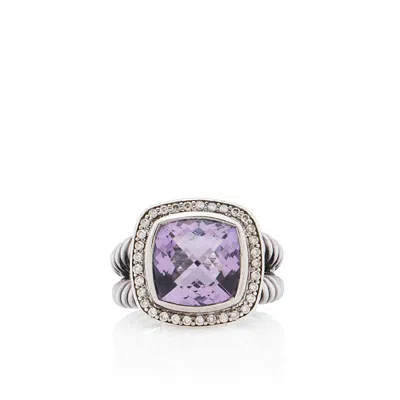 David Yurman Sterling Silver Diamond Amethyst 7mm Petite Albion Ring In ...