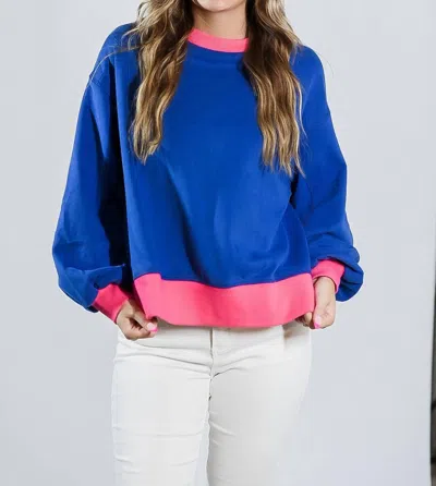 Dear Lover Forgiveness Top In Blue/pink In Multi | ModeSens