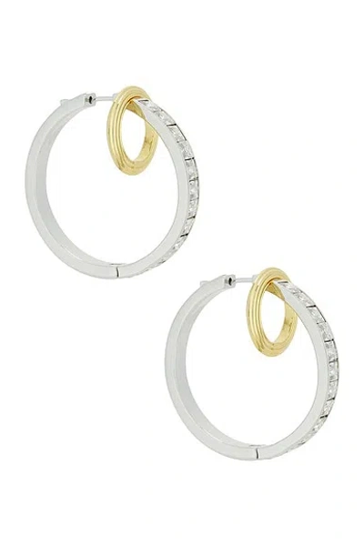 Demarson Isla Hoop Earrings In 12k Shiny Gold & Crystal | ModeSens