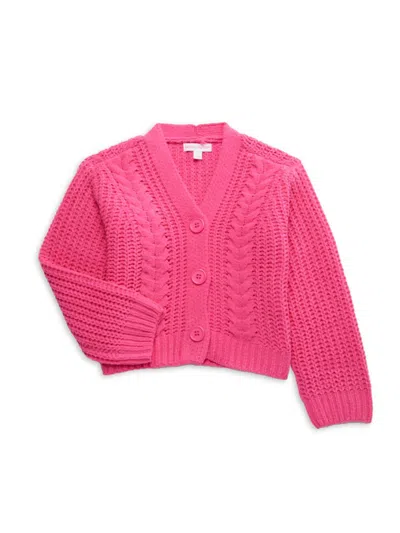 Design History Kids' Little Girl's Cable-knit Cardigan In Pink | ModeSens