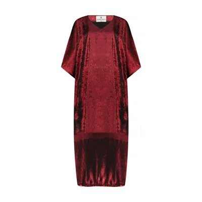 Dhara Sheth Dubai Women's Scarlett Red Shimmer Long Party Kaftan Dress ...