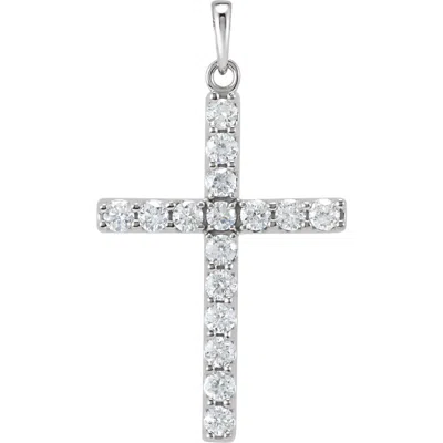 Diamond2deal 14k Gold 3/4ct Lab-grown Diamond Cross Pendant In White ...